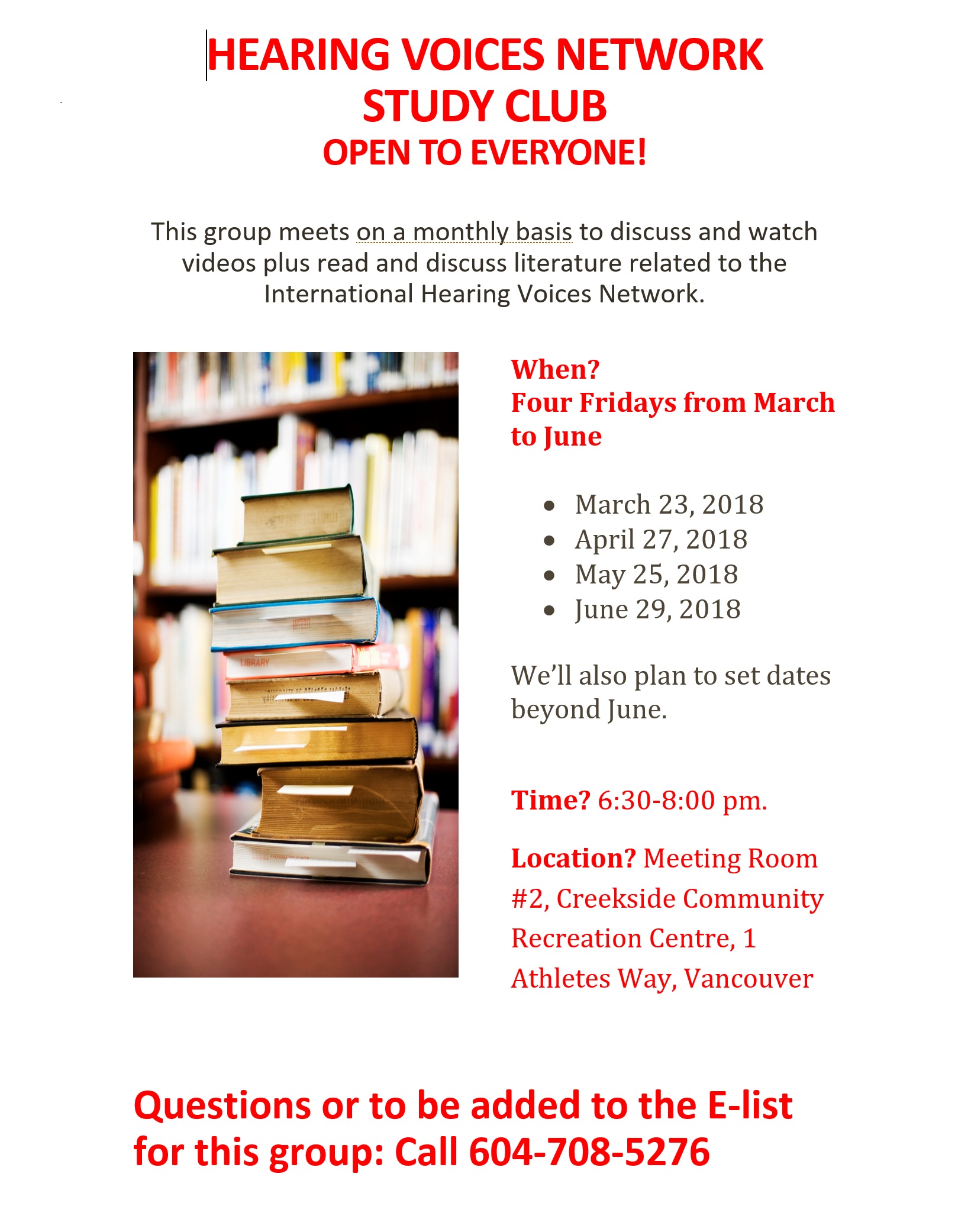 Hearing Voices Network Study Club – BC Hearing Voices Network